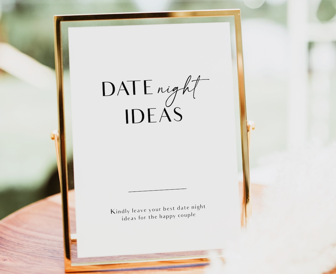 Date Night Ideas Template, Modern Date Night Ideas Card, Date Night ...