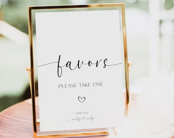 Wedding Favor Sign Template, Please Take a Favor Sign, Please Take One ...