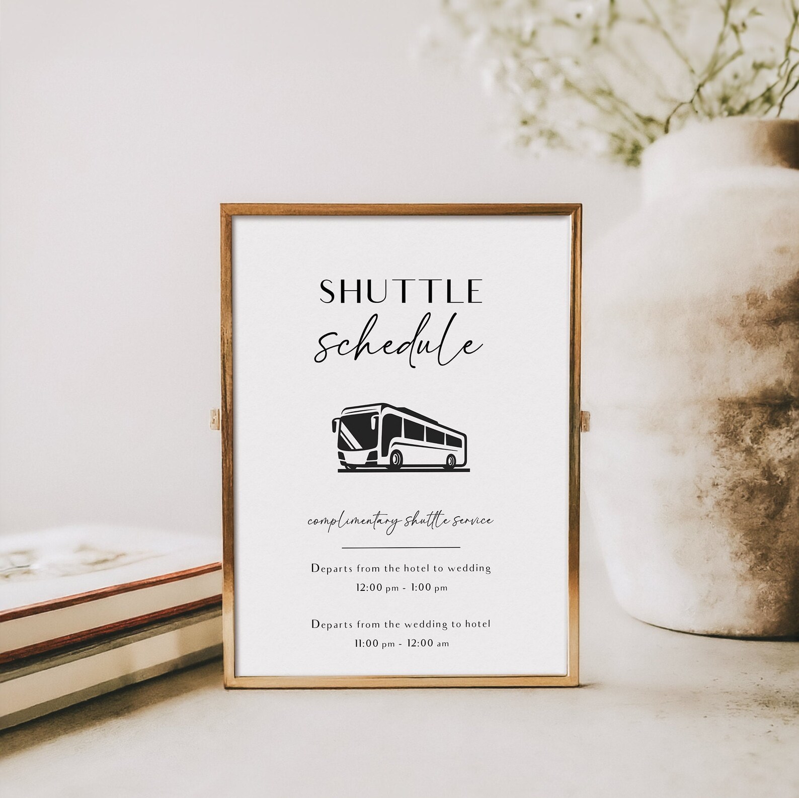 Wedding Shuttle Sign Template, Wedding Transportation Sign, Wedding Shuttle Schedule Printable ...