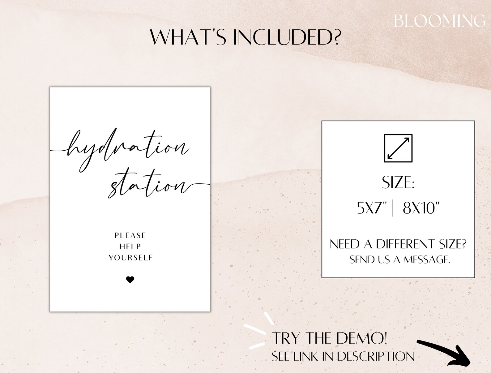 Hydration Station Wedding Sign, Printable Template Water Station Sign ...