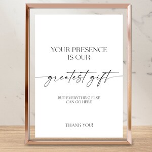 Minimalist Cards and Gifts Sign Printable, Elegant Gift Table Sign ...