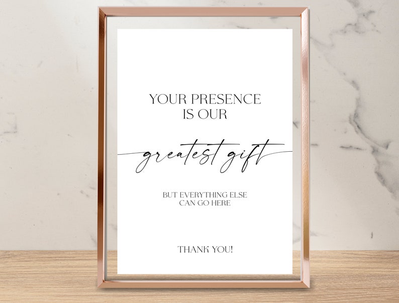 Minimalist Cards and Gifts Sign Printable, Elegant Gift Table Sign ...