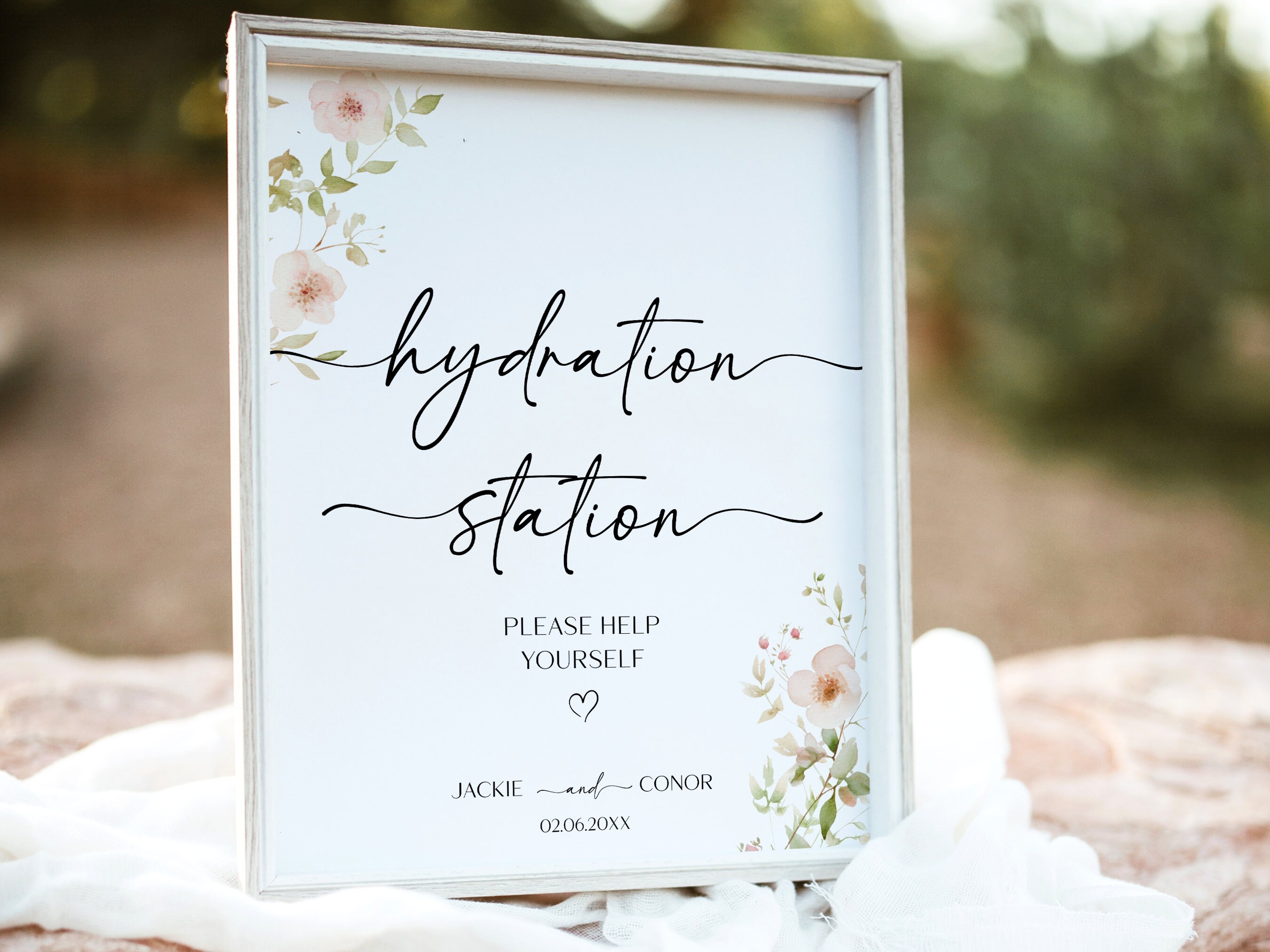 Hydration Station Wedding Sign, Printable Template Water Station Sign ...