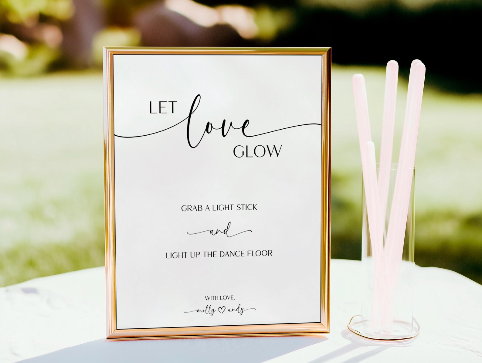Glow Stick Wedding Sign Template, Light up the Dance Floor Sign, Let ...