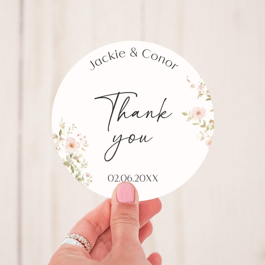 Thank You Labels for Favors, Engagement Thank You Stickers ...