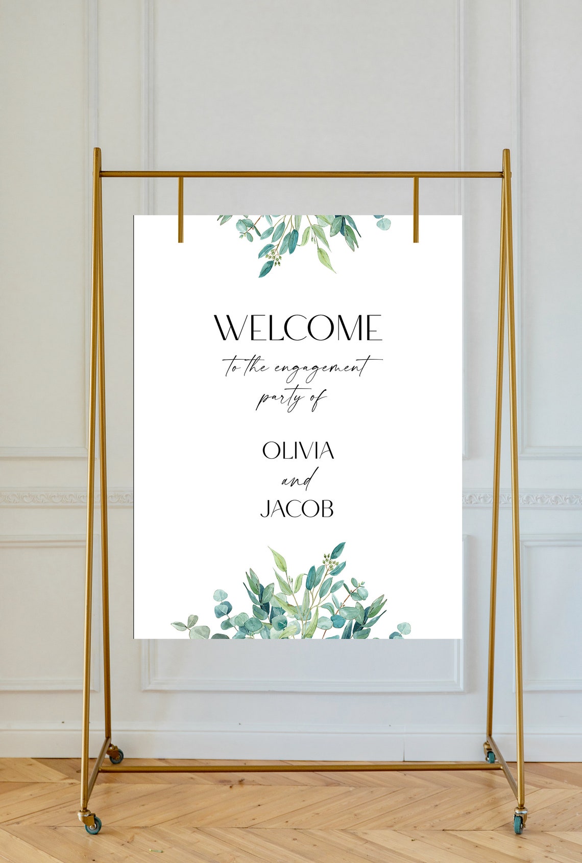 Editable Wedding Welcome Sign Template, Eucalyptus Welcome Board ...