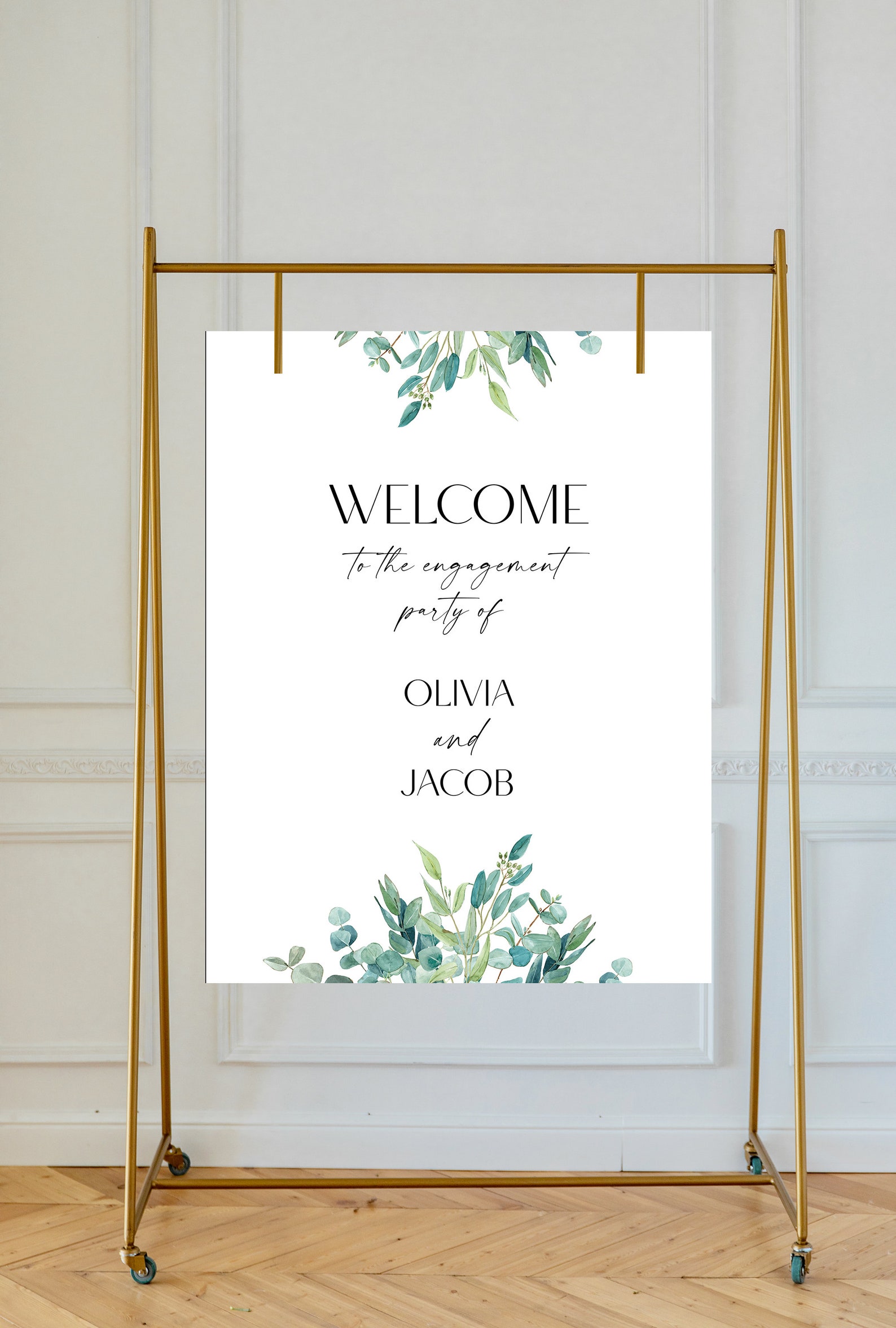 Editable Wedding Welcome Sign Template, Eucalyptus Welcome Board ...