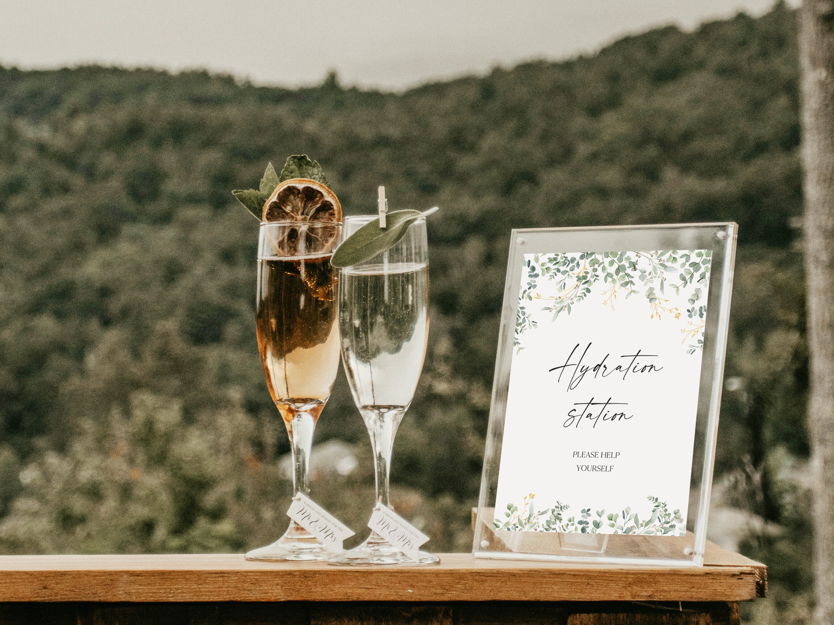 Hydration Station Wedding Sign, Printable Template Water Station Sign ...