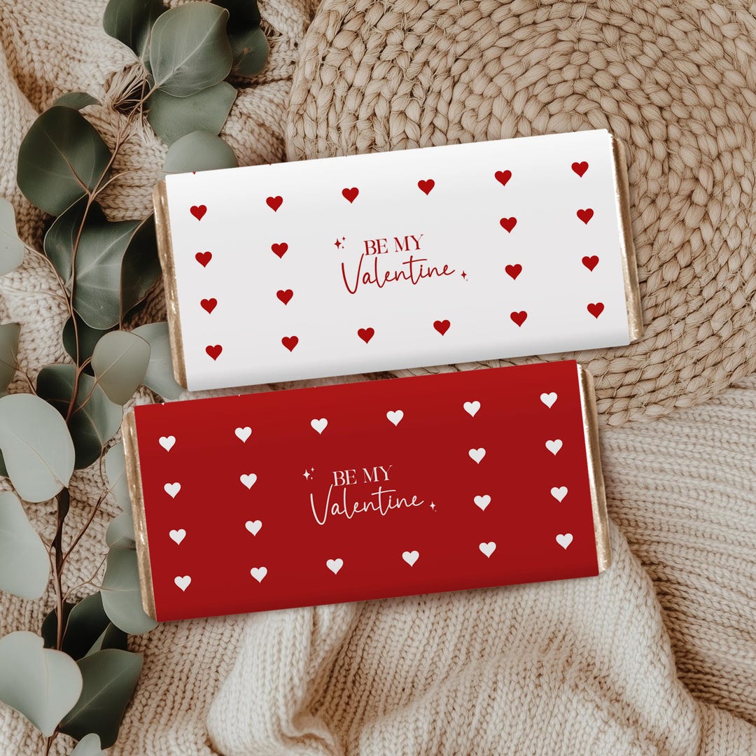 Valentine's Day Chocolate Wrapper Template, Editable Candy Bar Label ...