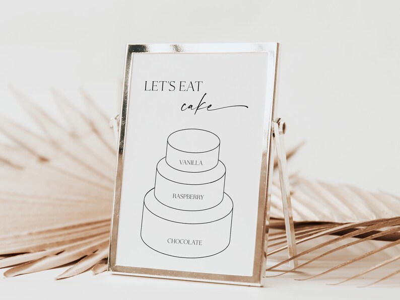 Cake Flavors Sign, Minimalist Desserts Sign, Printable Dessert Bar Sign ...