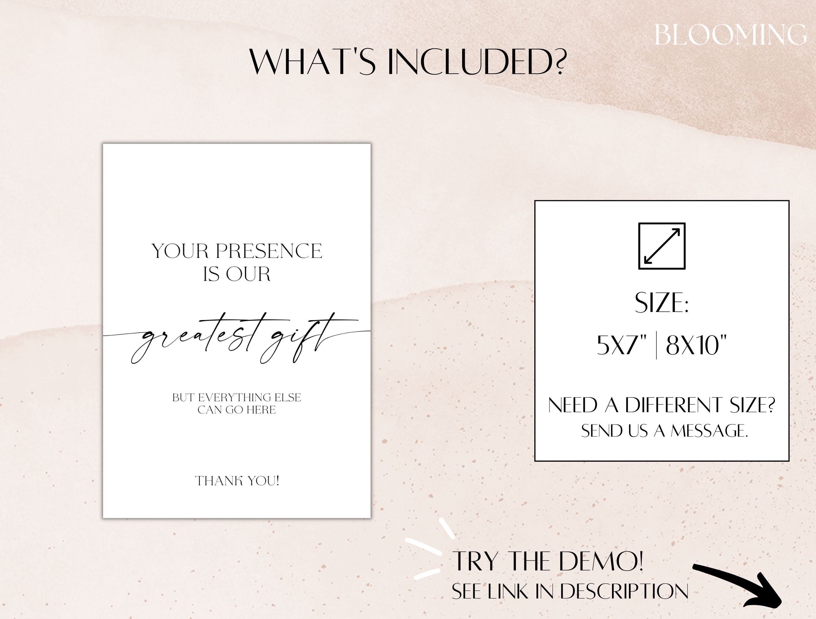Minimalist Cards and Gifts Sign Printable, Elegant Gift Table Sign ...
