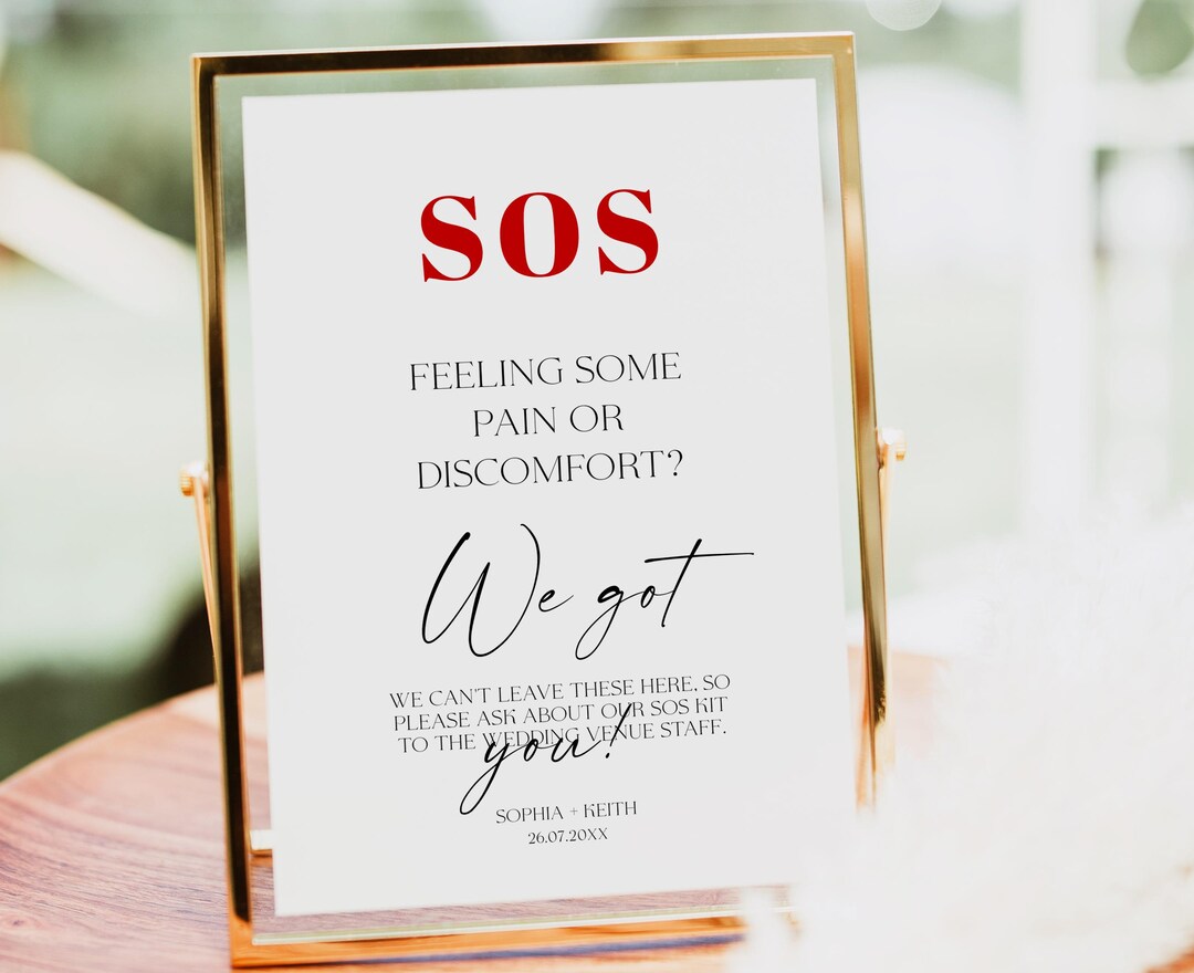 SOS Pills at A Wedding Template, Wedding Hangover Kit, Printable ...