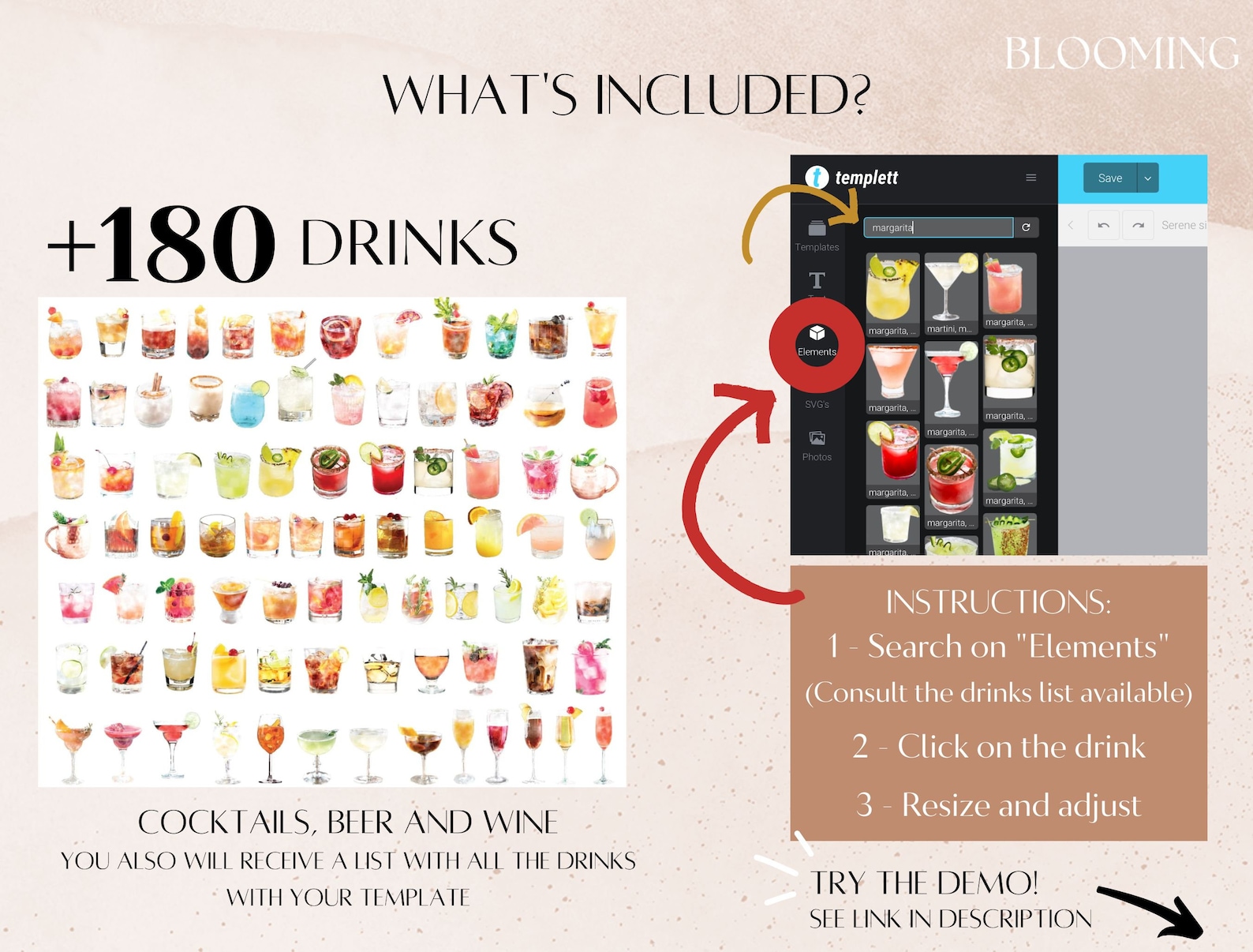 SERENE Signature Drink Sign for Wedding, His and Hers Drinks Sign ...