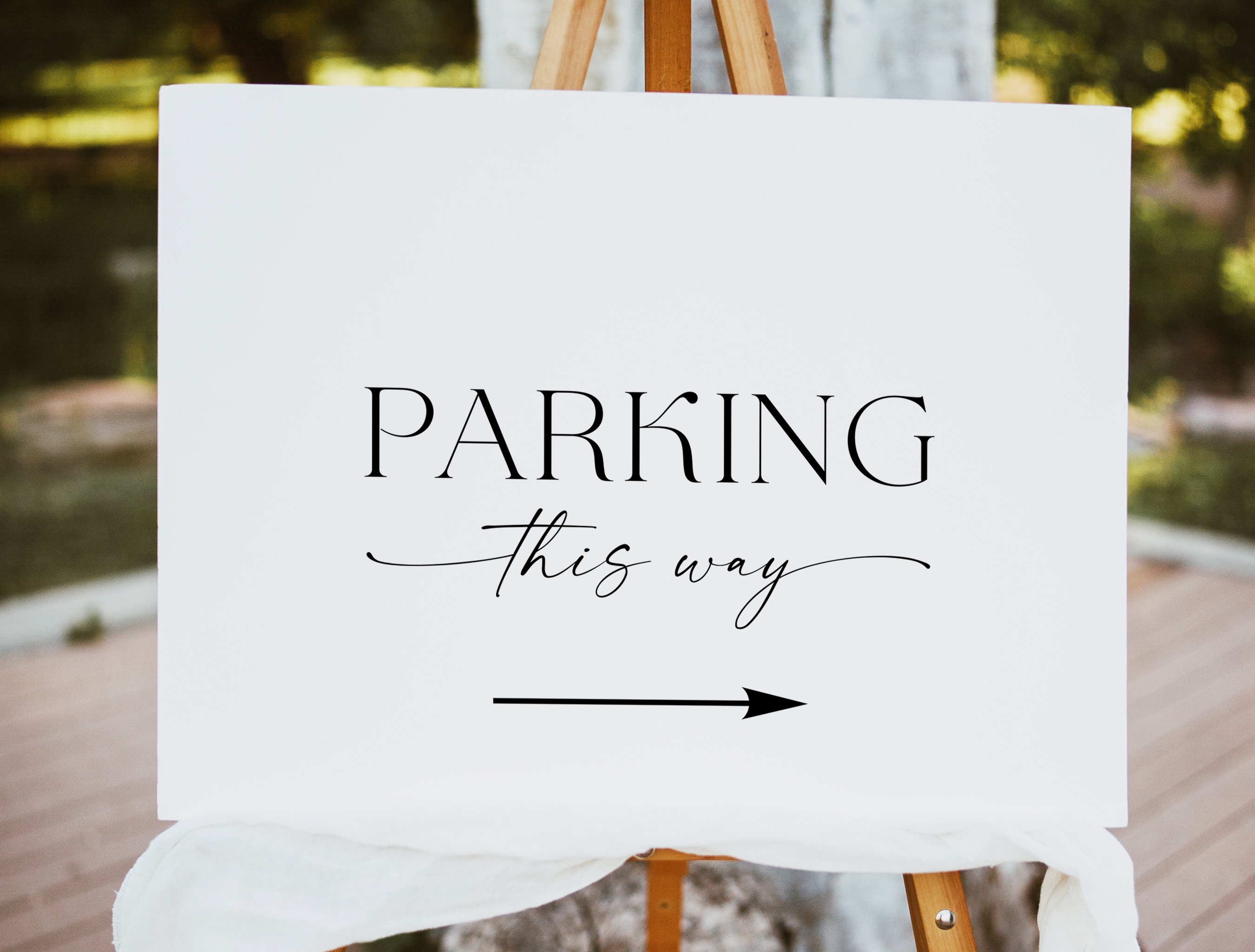 Wedding Parking Sign, Arrow Parking Sign Template, Editable Printable ...
