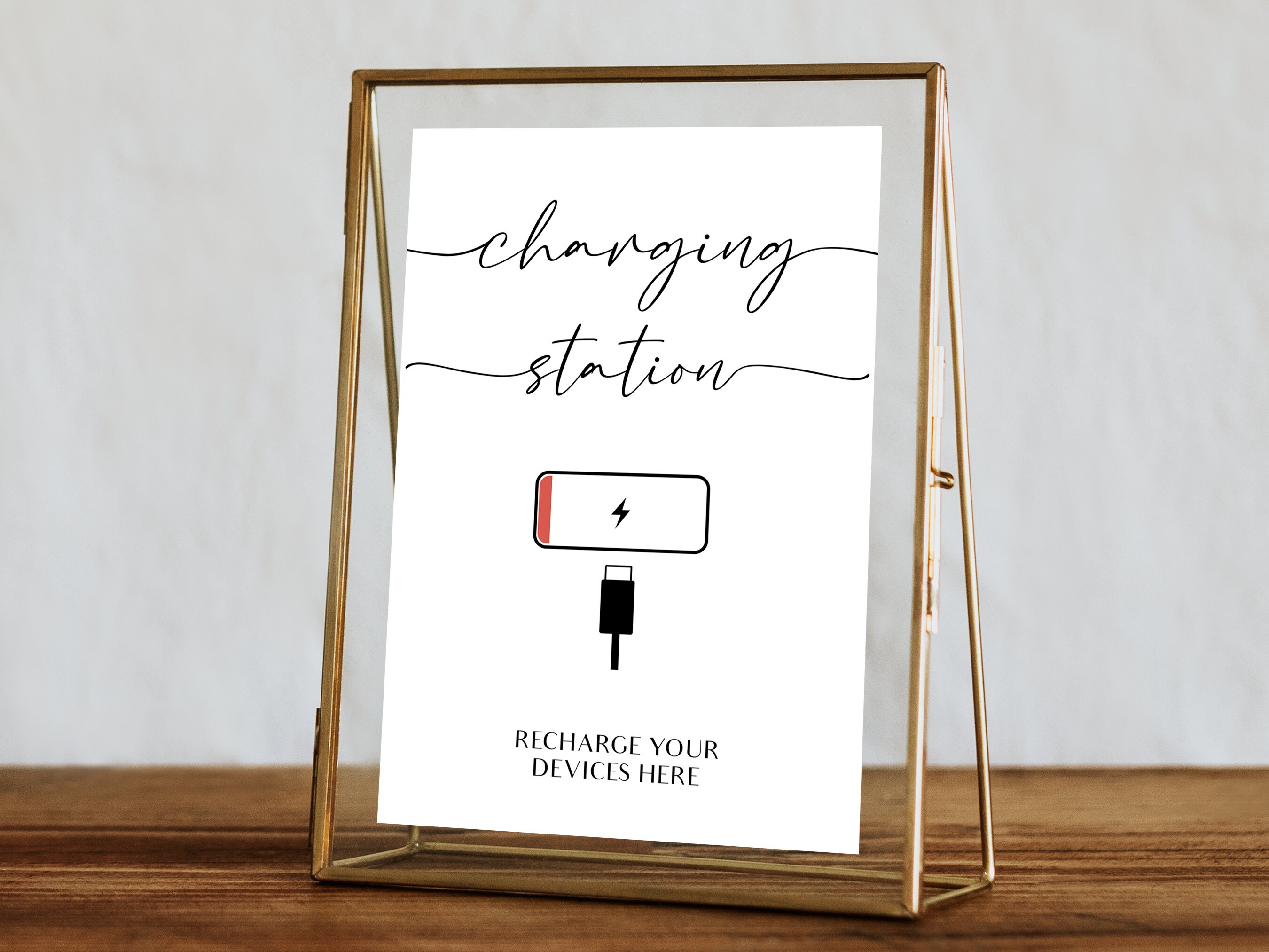 Charging Station Sign, Charging Bar Sign Template, Party Charging ...