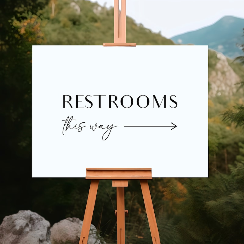 Restroom This Way Sign - Etsy