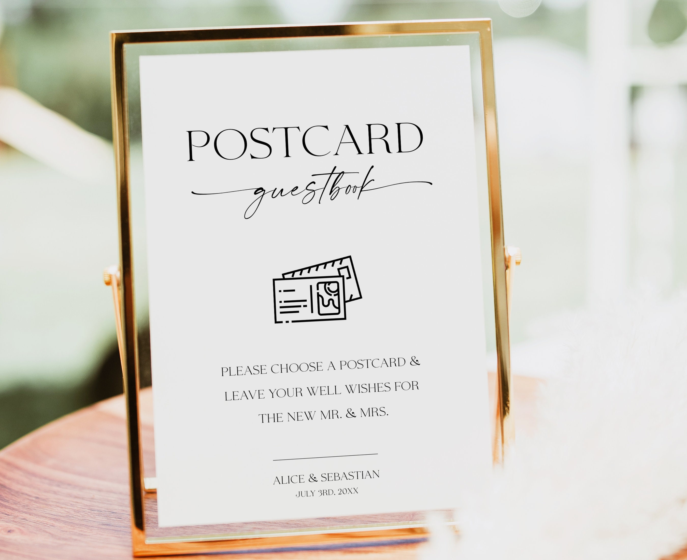 Photo Guestbook Sign Printable, Modern Photo Guest Book Sign, Bohemian ...