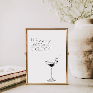 Cocktail Hour Sign Template, Cocktail Hour This Way Printable, Every ...