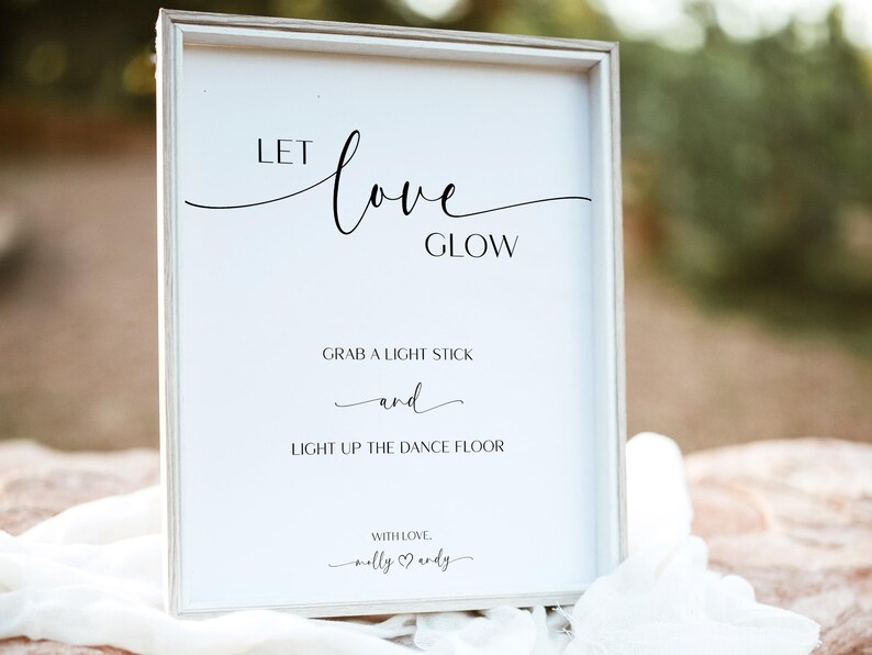 Glow Stick Wedding Sign Template, Light up the Dance Floor Sign, Let ...