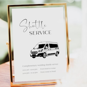 Shuttle Sign Template, Wedding Transportation Sign, Hotel Welcome Sign ...