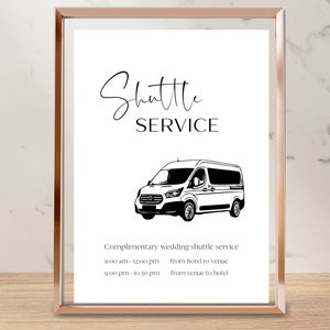 Shuttle Sign Template, Wedding Transportation Sign, Hotel Welcome Sign ...