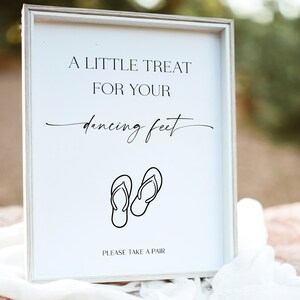 Dancing Feet Sign Template, Wedding Flip Flops Sign, Minimalist Simple ...