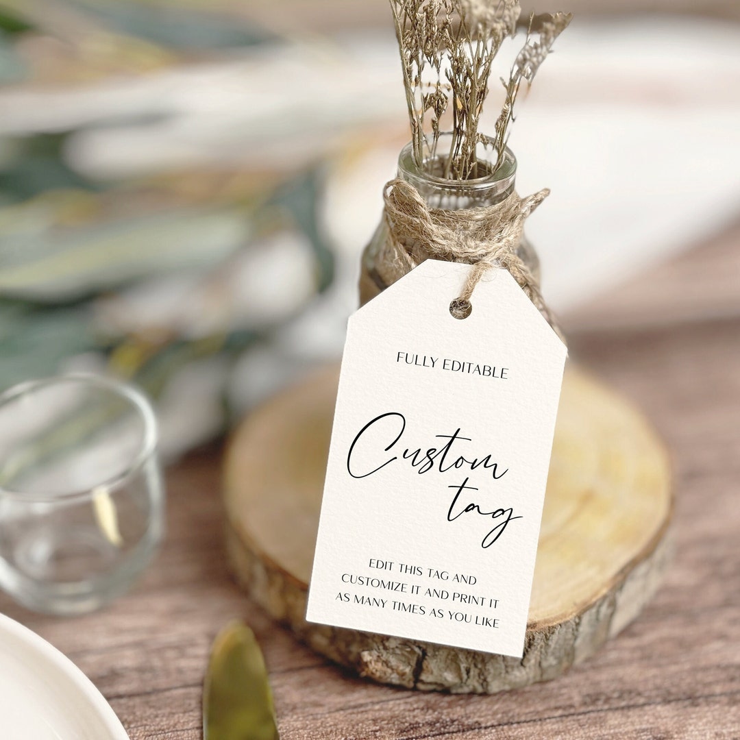 Editable Custom Tags Template, Calligraphy Minimalist Labels, Business ...