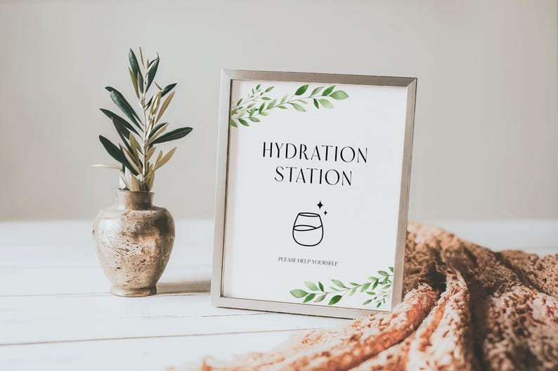 Hydration Station Wedding Sign, Printable Template Water Drink Sign ...