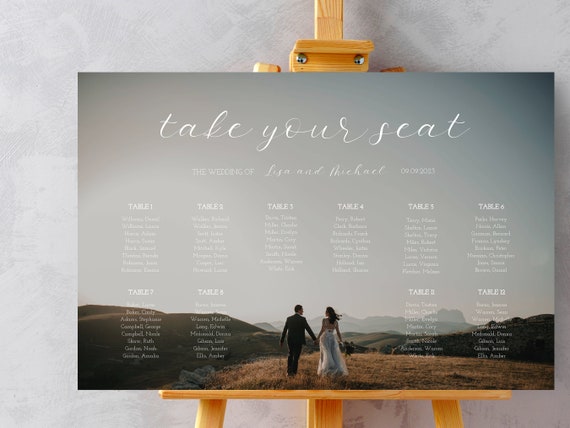 Wedding Photo Seating Chart Template Seating Chart Template - Etsy