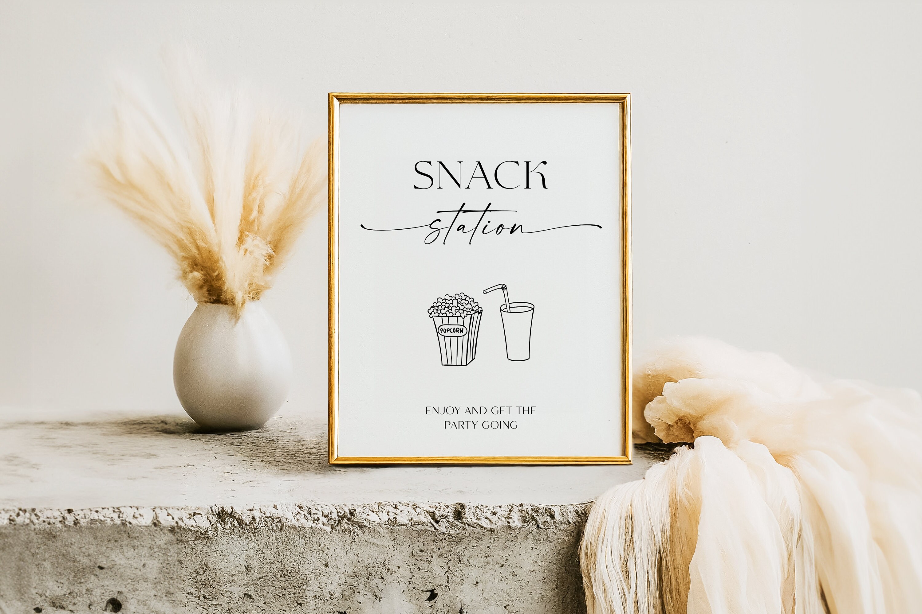 Snack Station Template, Snack Bar Sign, Late Night Snacks, Wedding ...
