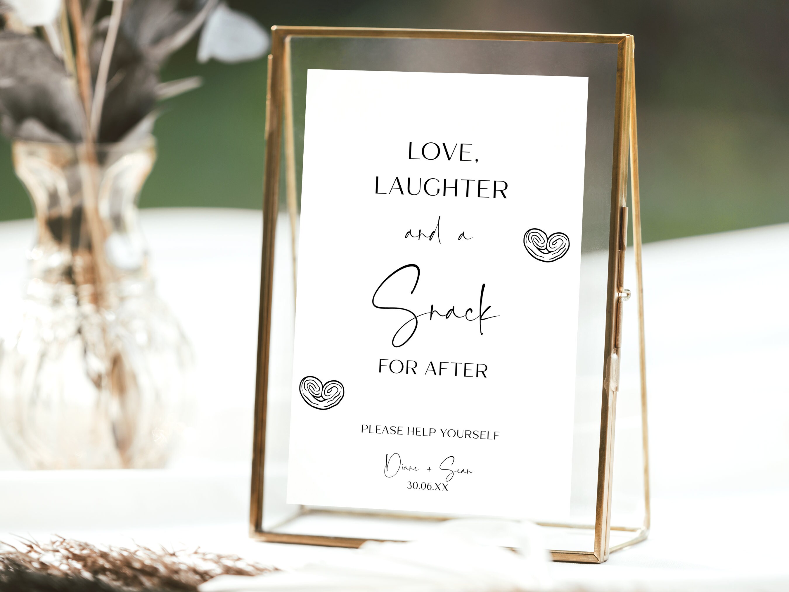 Minimalist Wedding Favor Sign, Wedding Cookie Favor, Love is Sweet Take ...