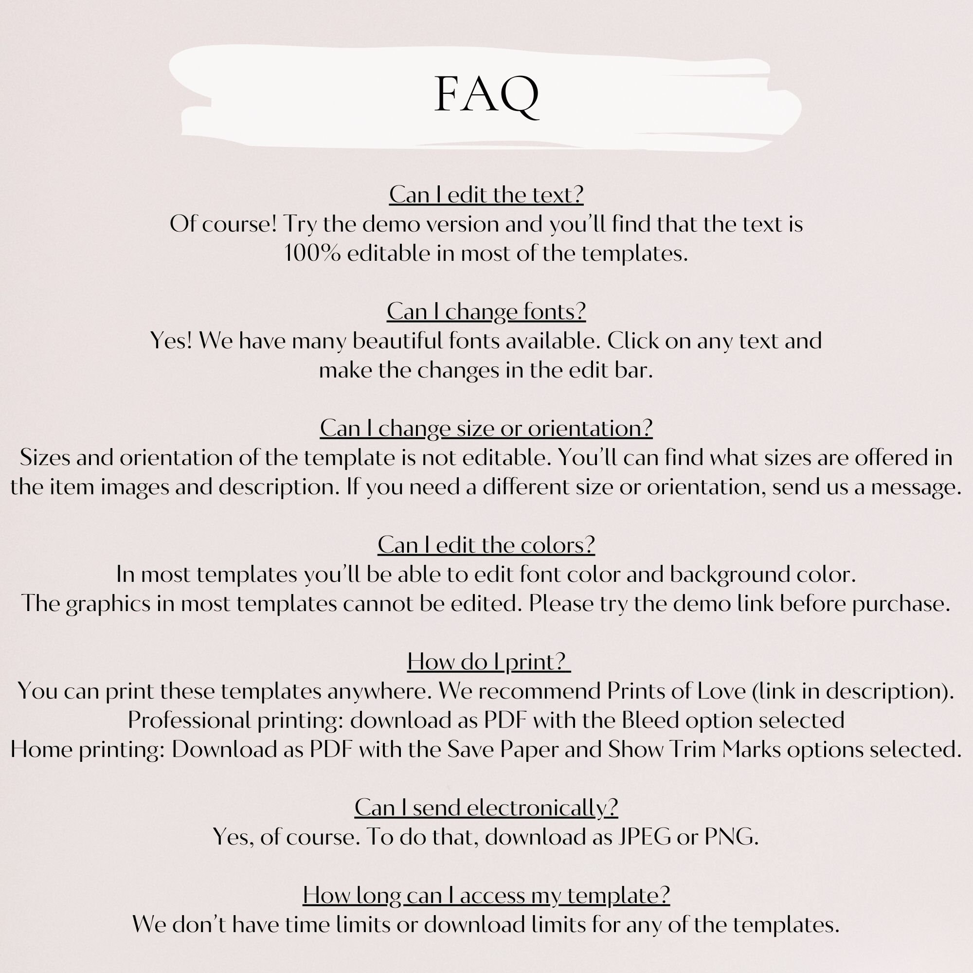 Printable Address Label Template, Editable Recipient Labels, Minimalist ...