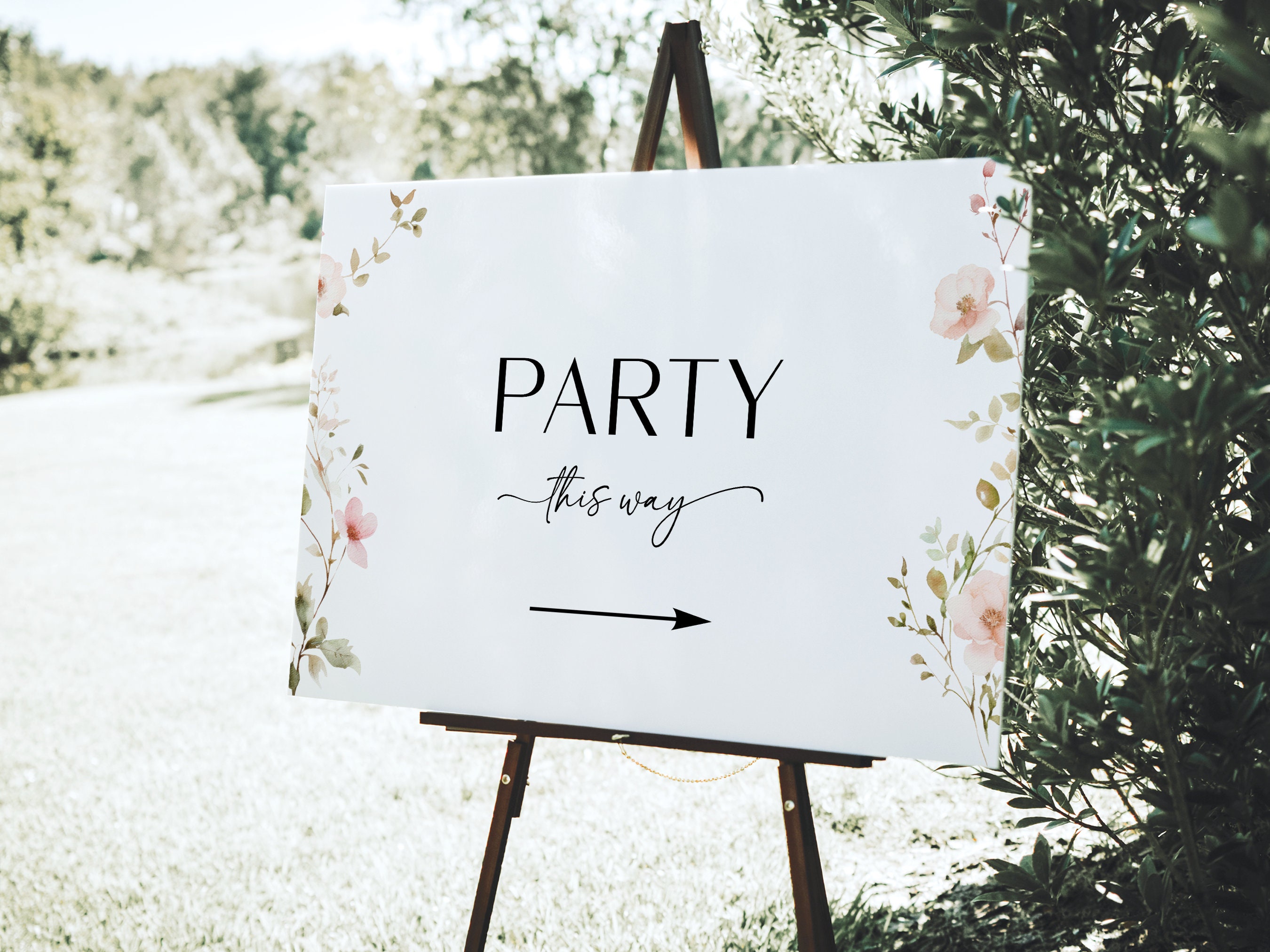 This Way to the Party Sign Template, Direction Arrow Sign, Sign for ...
