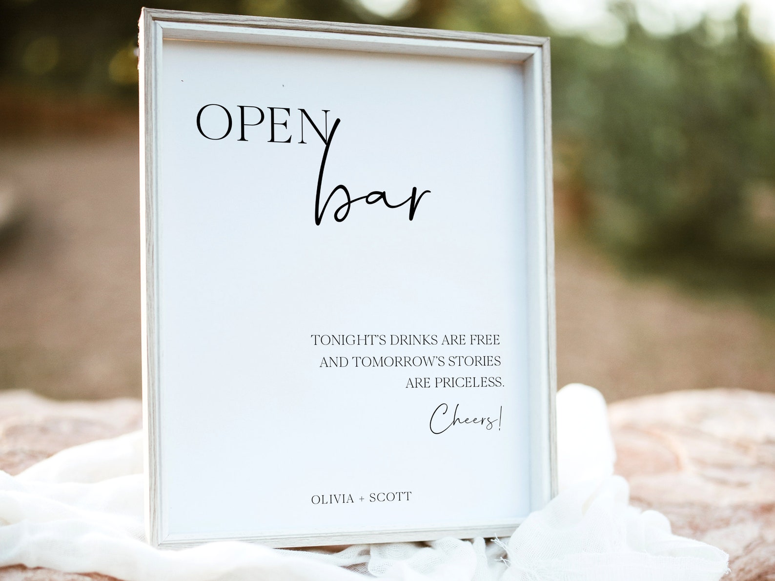 Open Bar Wedding Sign, Printable Template Funny Bar Sign, Drink Sign ...