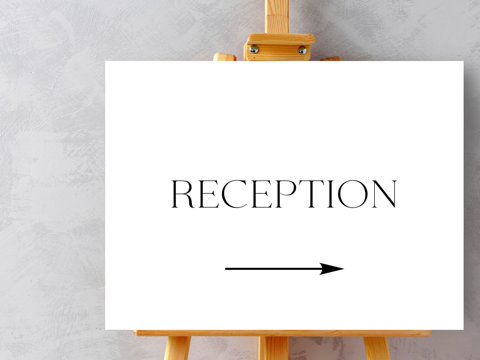 Reception Direction Sign Template, Minimalist & Elegant, Wedding ...