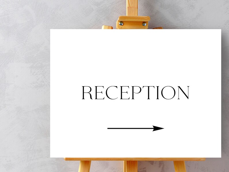 Reception Direction Sign Template, Minimalist & Elegant, Wedding ...