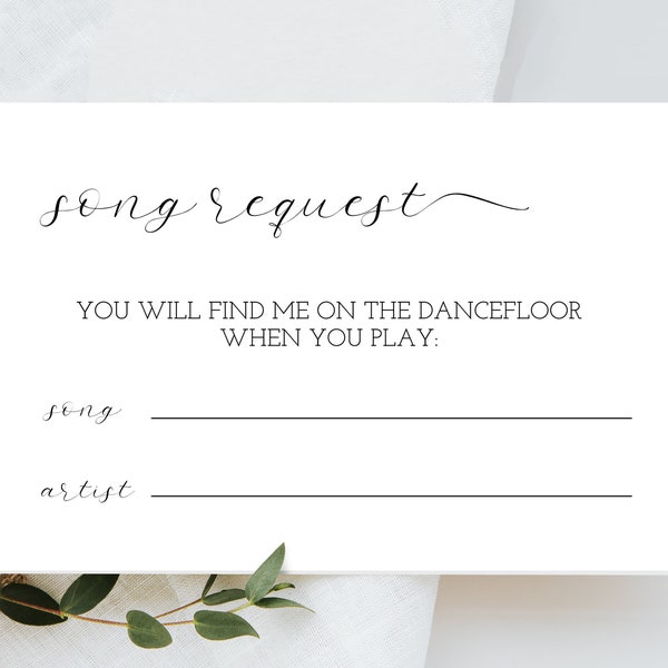 Song Request Cards - Etsy
