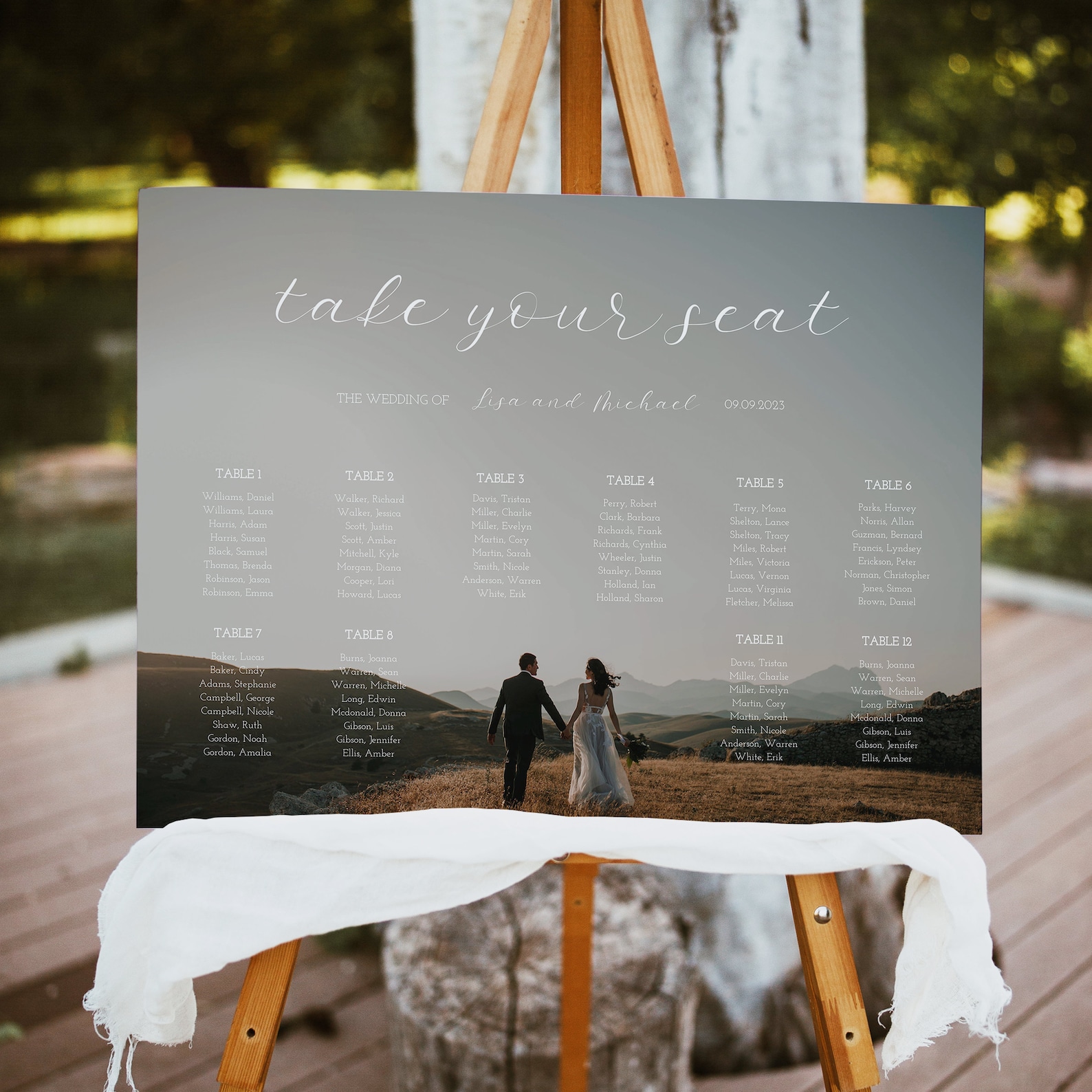 Wedding Photo Seating Chart Template, Seating Chart Template With ...