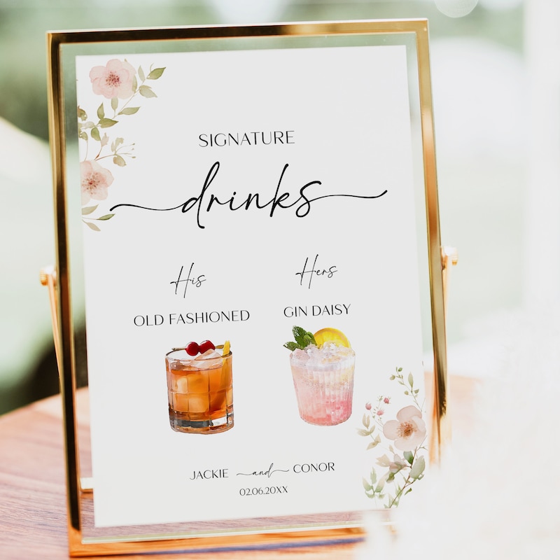 Signature Drink Sign - Etsy
