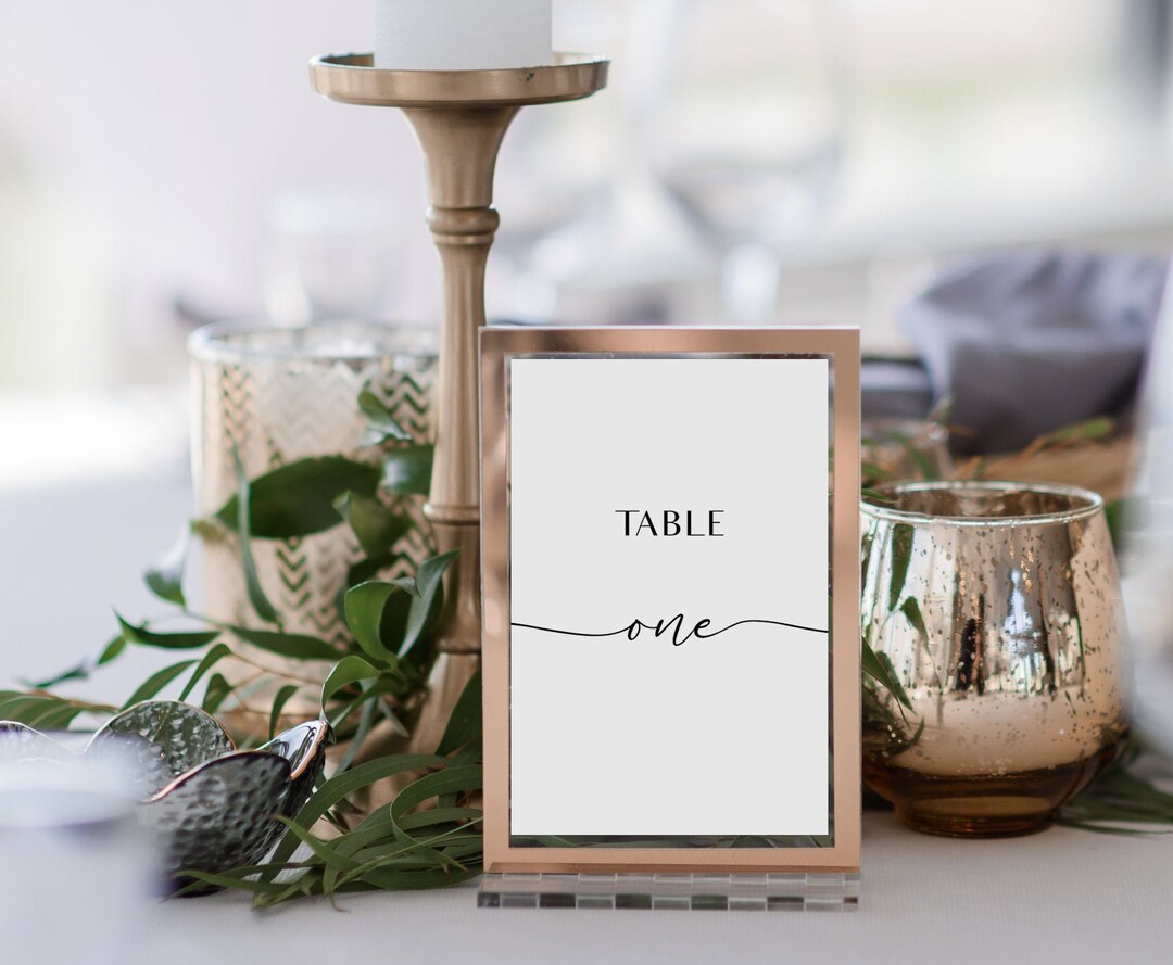 Table Number Template, Table Numbers Card Calligraphy, Wedding Table ...