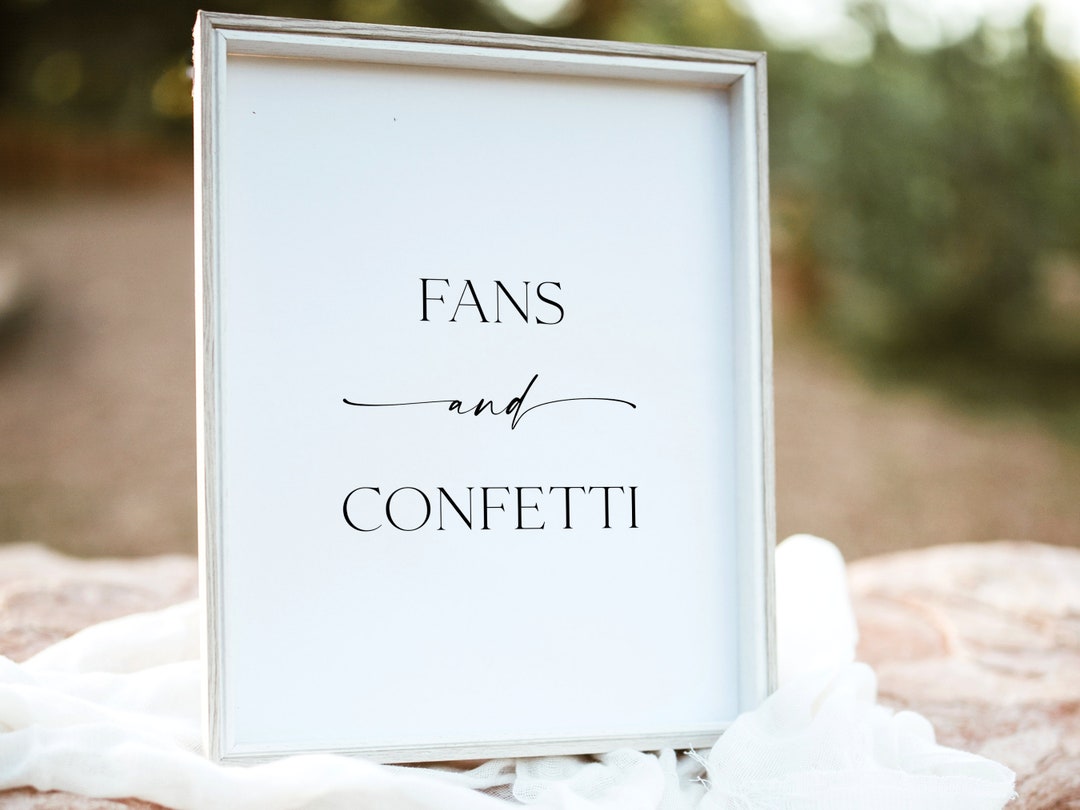 Confetti and Fans Sign Template, Confetti Toss Sign, Send off Signage ...