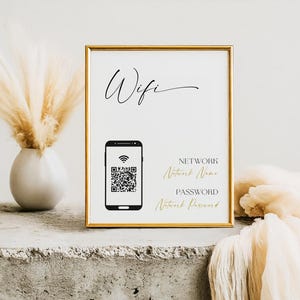 Wifi QR Code Sign Template, Wifi Password Sign Printable, Editable Wifi ...