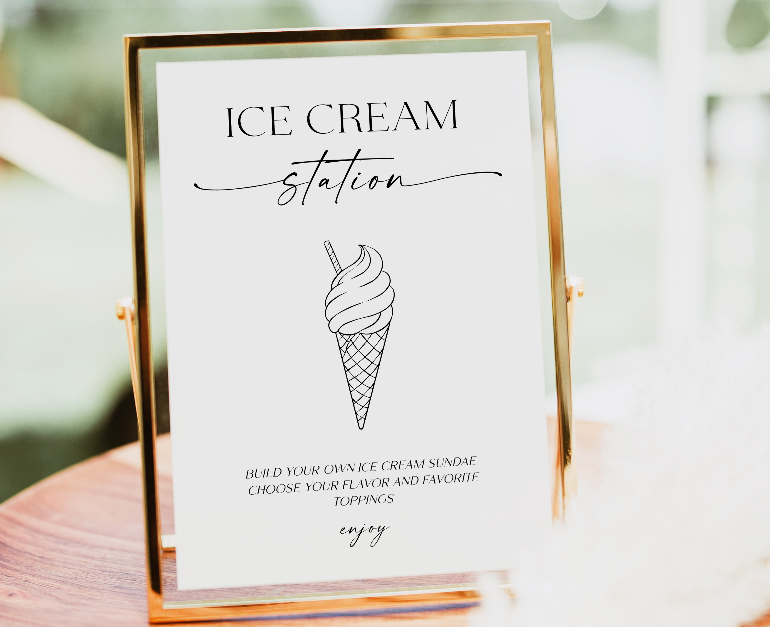 Ice Cream Station Sign Template, Candy Bar Sign, Dessert Table ...