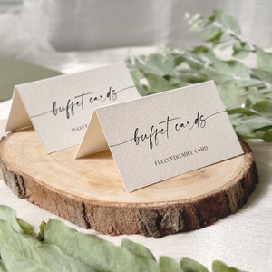 Minimalist Buffet Card Template, Modern Wedding Buffet Cards, Modern ...