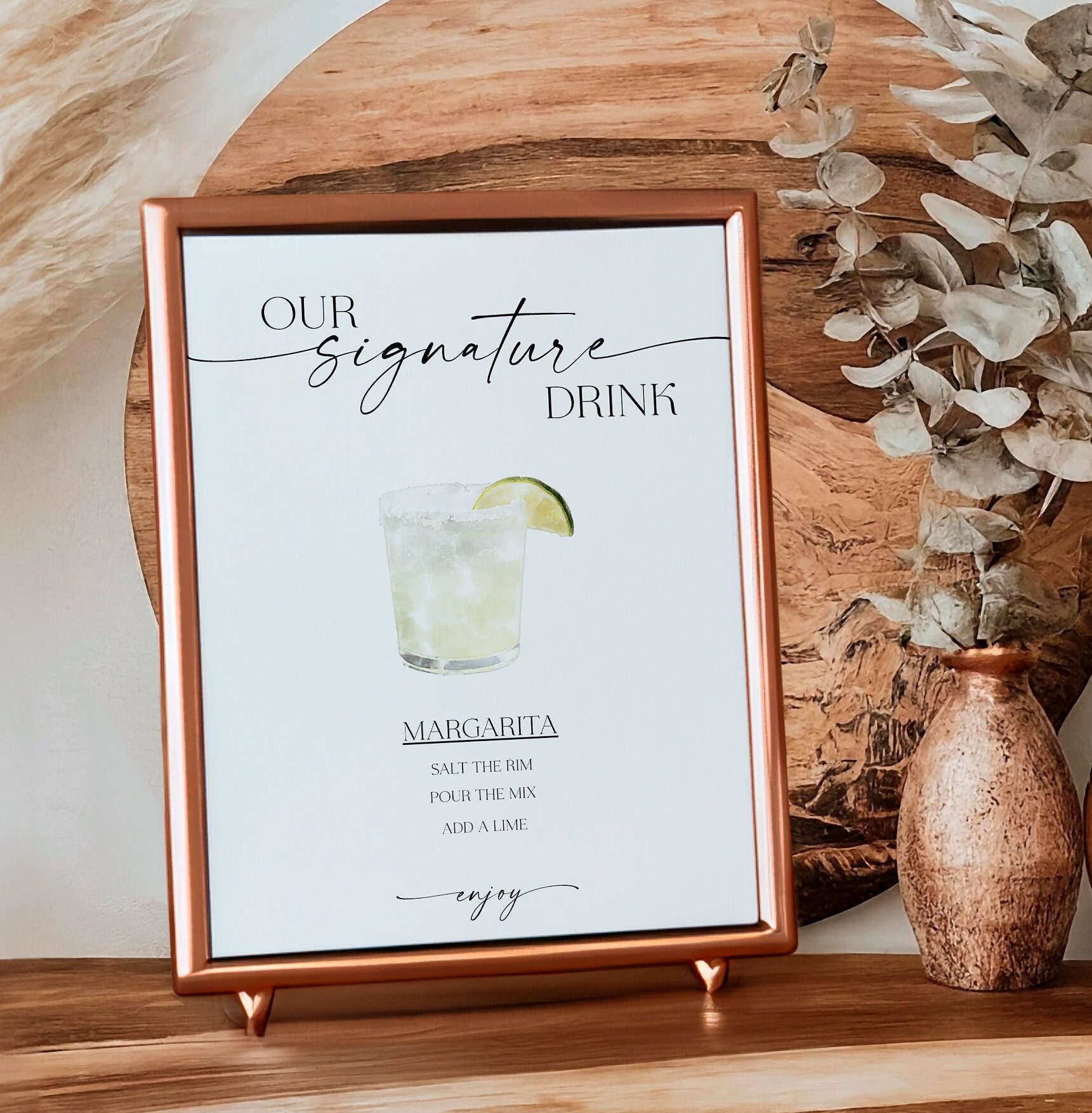Margarita Bar, Signature Drink Sign, Wedding Bar Menu Template ...