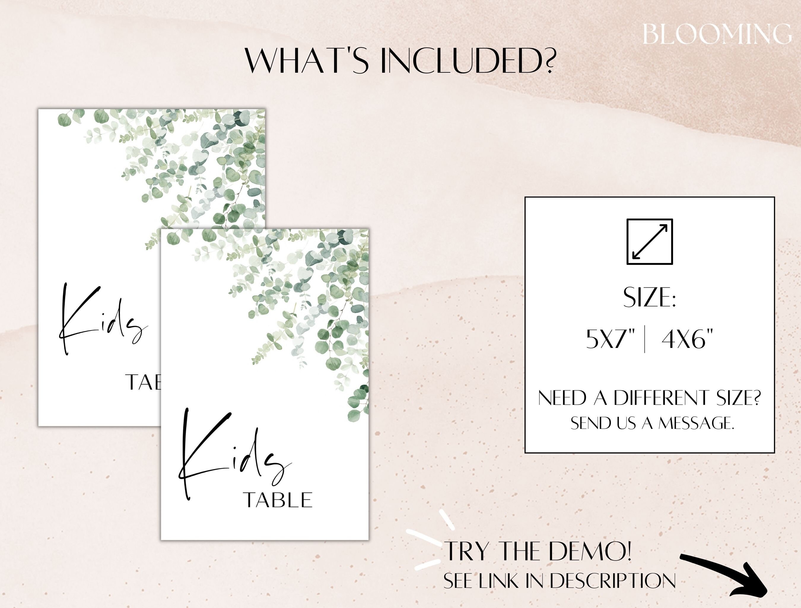 Wedding Kids Table Sign Printable, Wedding Kids Table Activity Sign ...