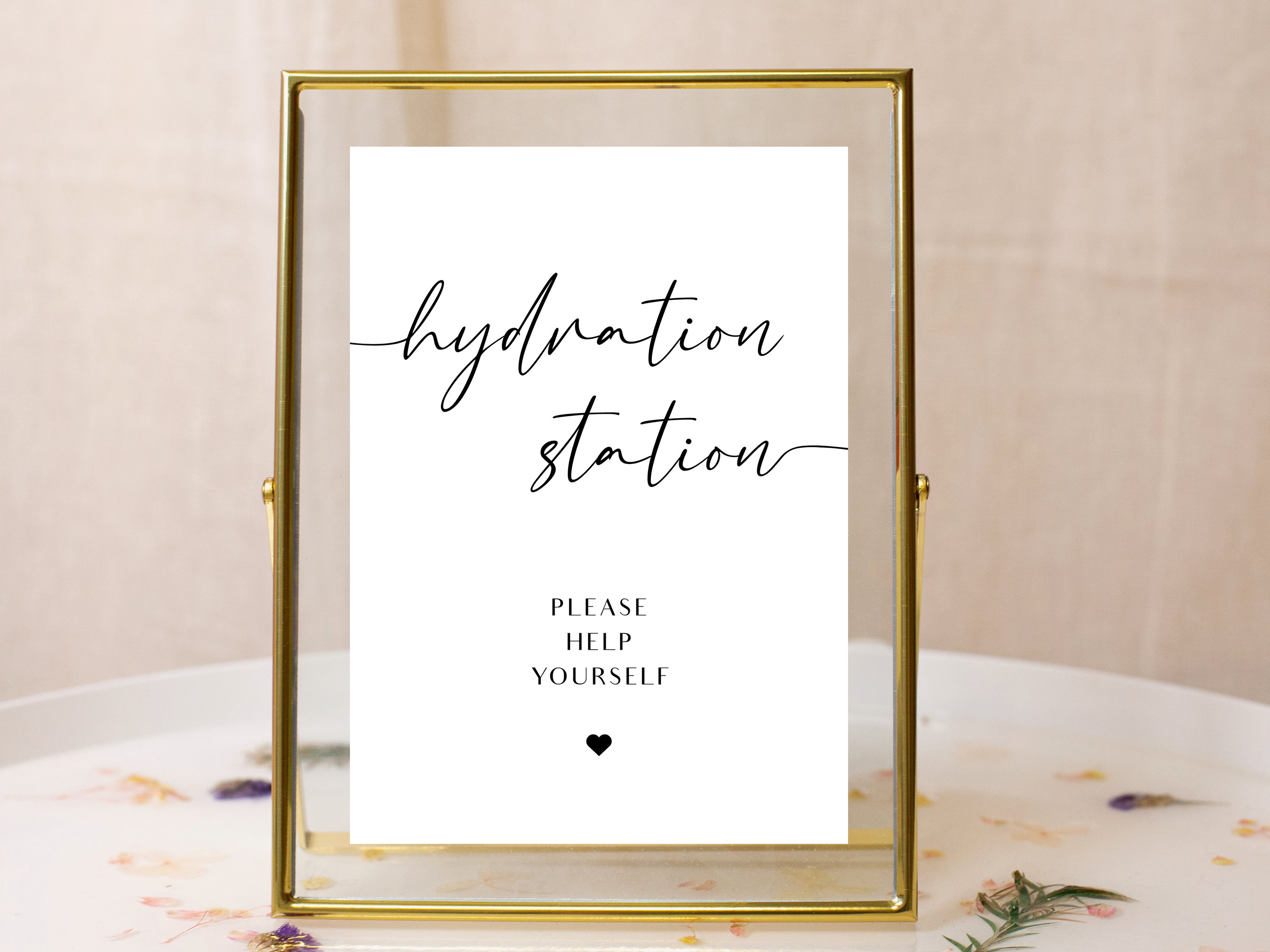 Hydration Station Wedding Sign, Printable Template Water Station Sign ...