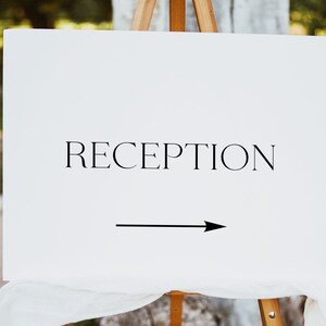 Reception Direction Sign Template, Minimalist & Elegant, Wedding ...