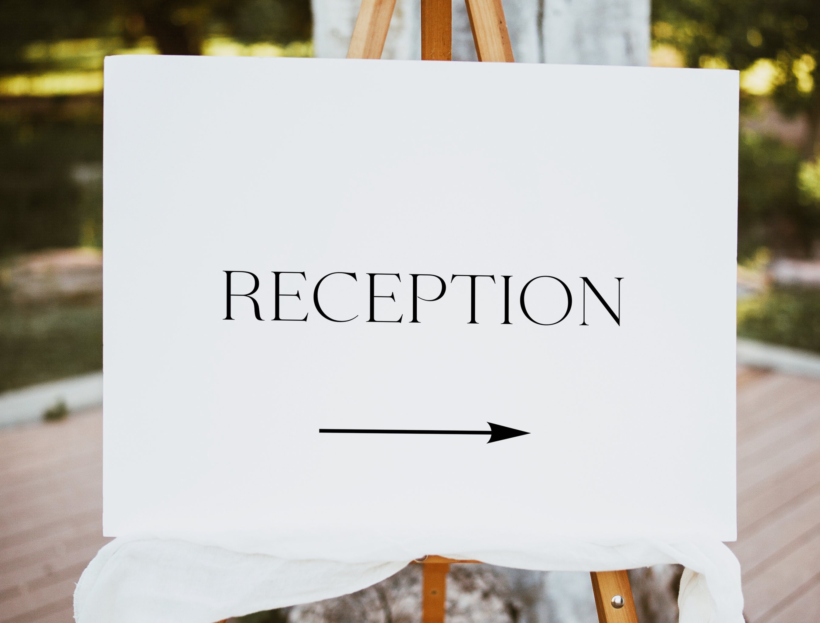 Reception Direction Sign Template, Minimalist & Elegant, Wedding ...