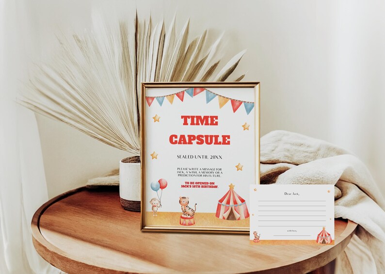 Circus Time Capsule, Birthday Party Wishes, Carnival Birthday ...